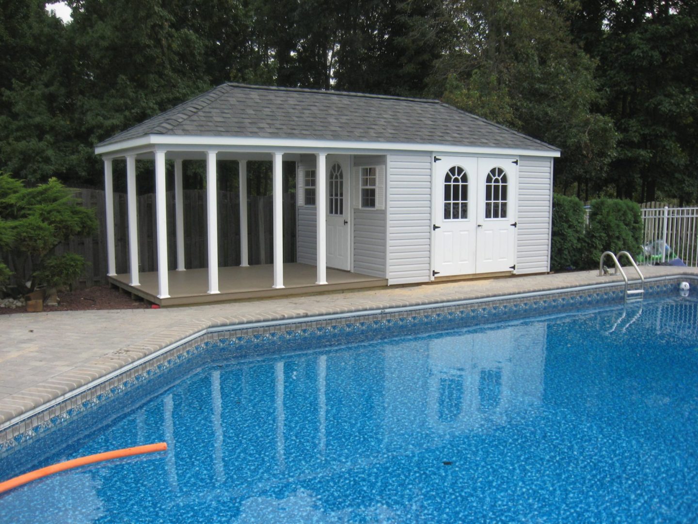 Colonial Pool House | Small Pool House Designs
